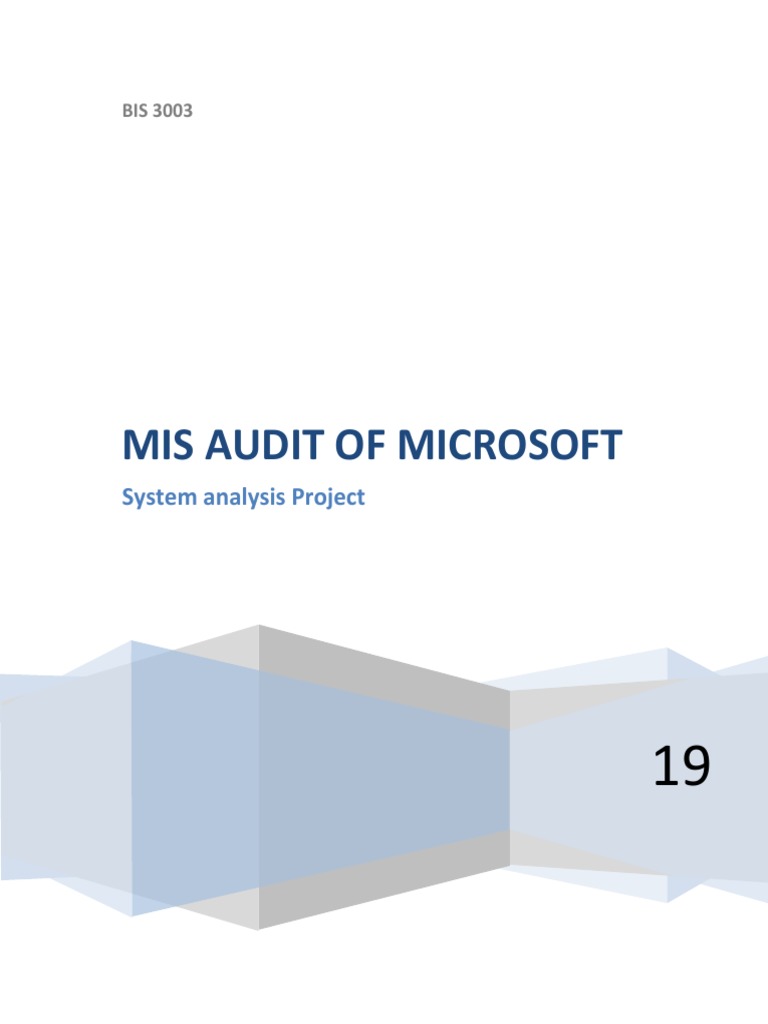 Mis Audit of Microsoft: System Analysis Project | PDF | Microsoft ...