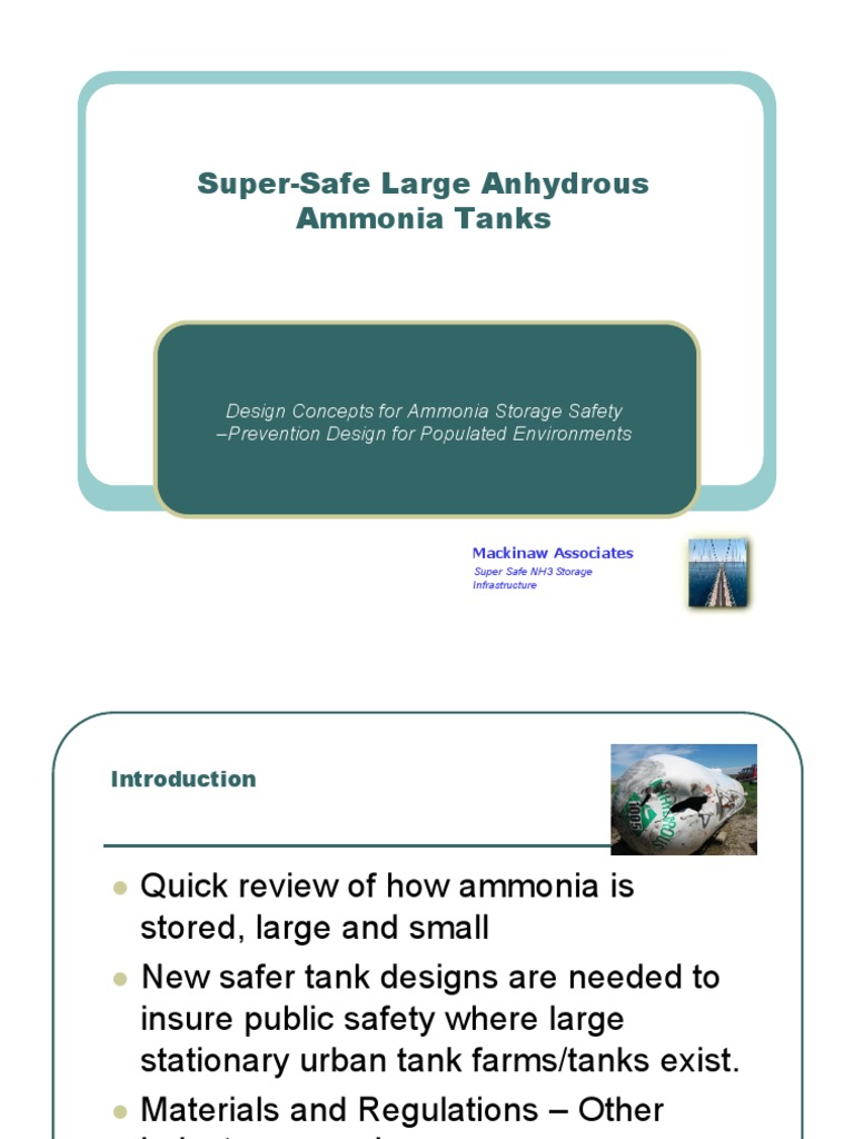 Super-Safe Large Anhydrous Ammonia Tanks | PDF | Safety | Nature
