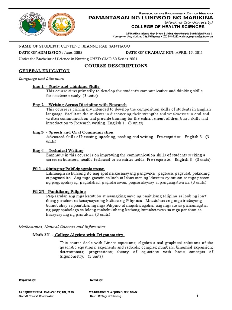 Course Description Nursing | Download Free PDF | Nursing | Health Care