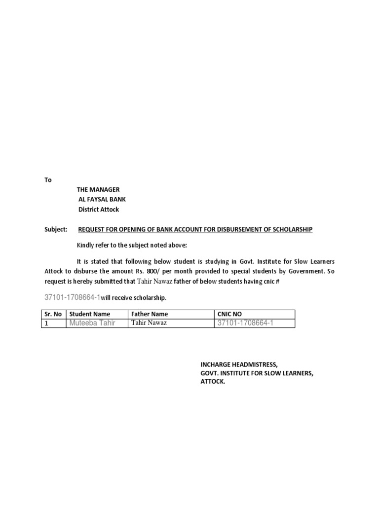 Bank Letter | PDF