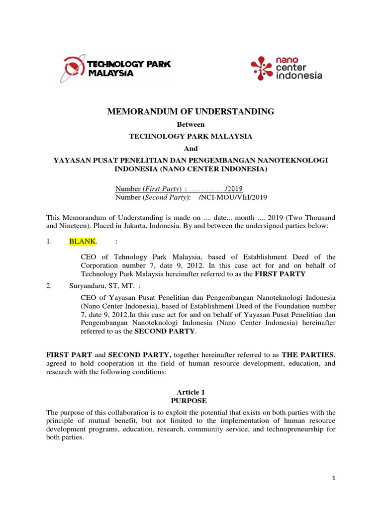 Mou TPM English | PDF | Economies | Business