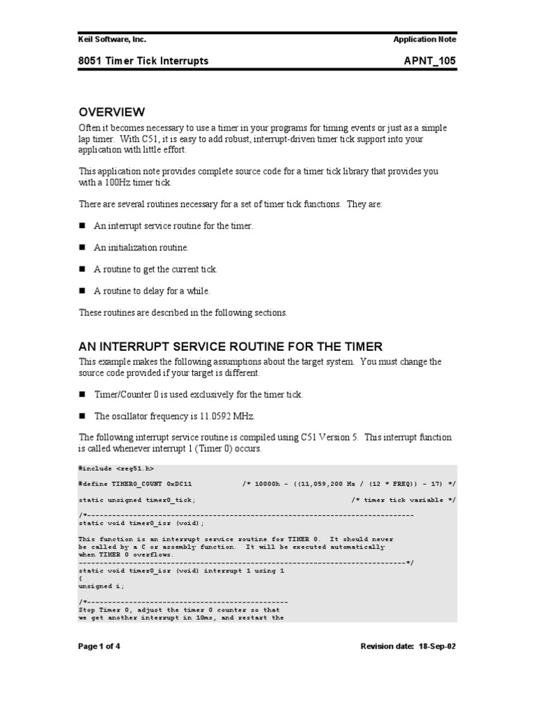 Keil Timer Tick Interrupt | PDF | Timer | Computer Architecture