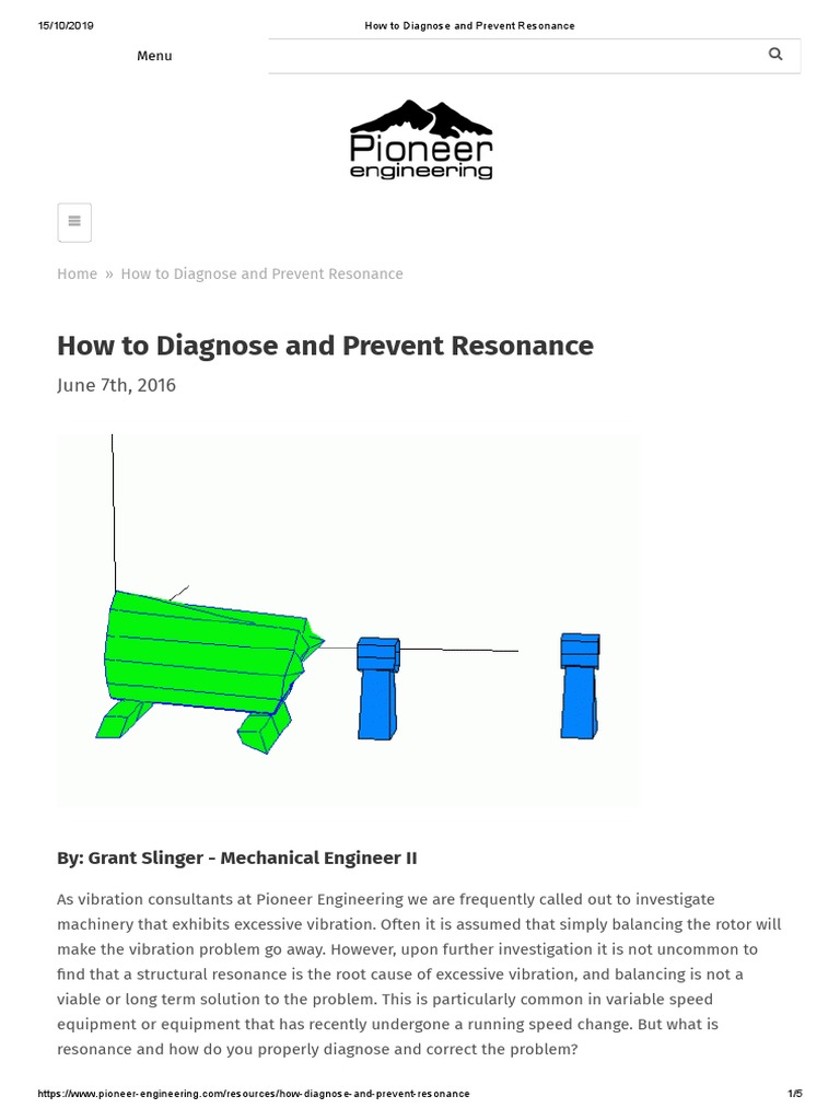 How To Diagnose and Prevent Resonance | PDF | Resonance | Motion (Physics)