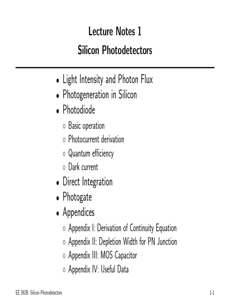 Lect01 PDF | PDF | P–N Junction | Optics
