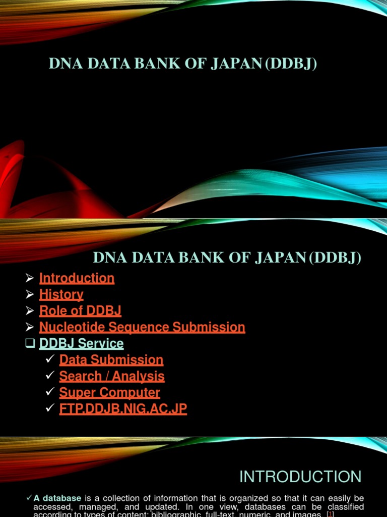 Dna Data Bank of Japan (DDBJ) | PDF | Gen Bank | Genetics