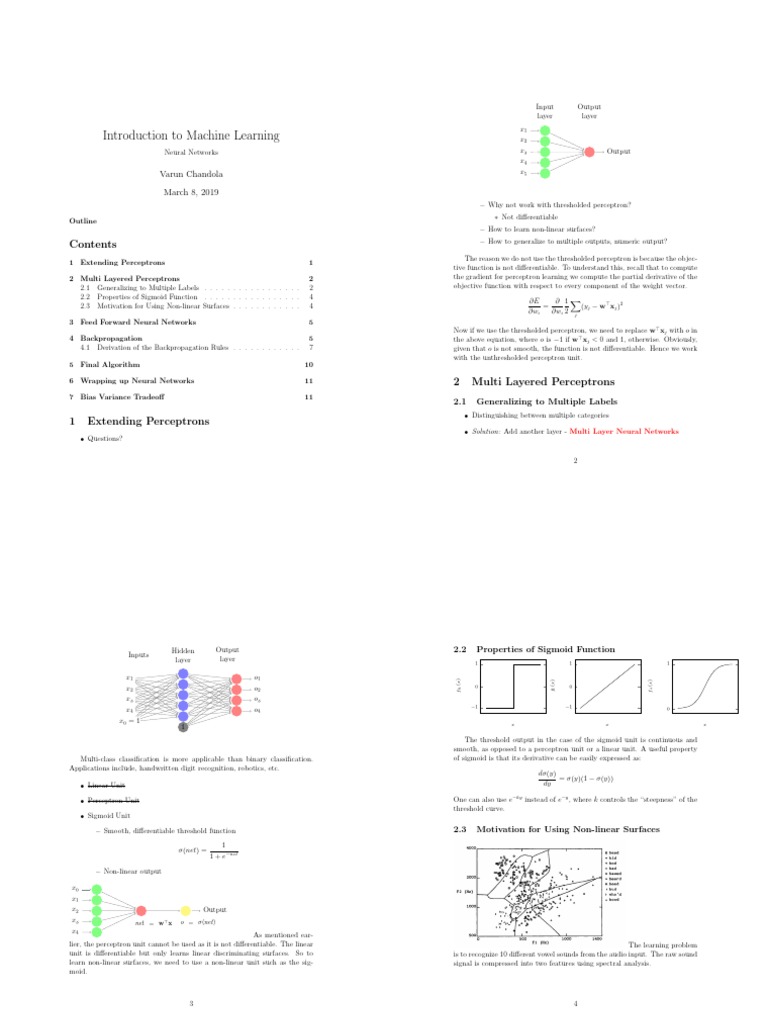 Neural Networks Handout | PDF | Artificial Neural Network | Derivative