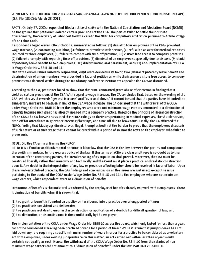 Labor | PDF | Unfair Labor Practice | Employment