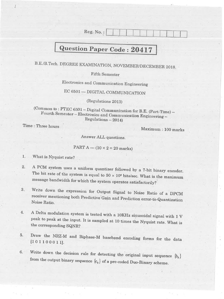 Ece Nd 2018 Ec 6501 Digital Communication 496625175 20190105181543 Pdf
