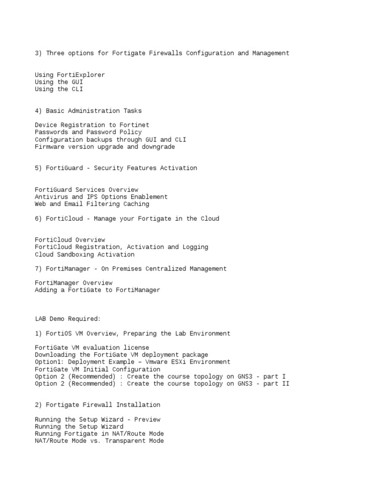 Fortinet Course Module | PDF