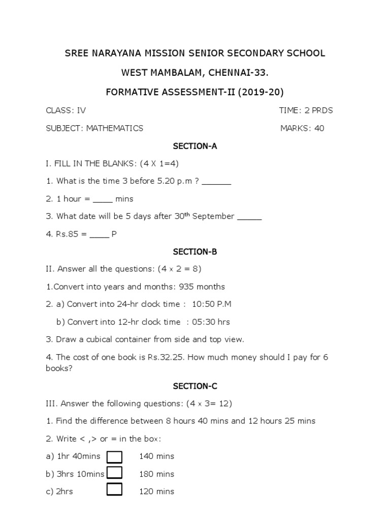 Fa-2 Maths 4th | PDF | Teaching Methods & Materials