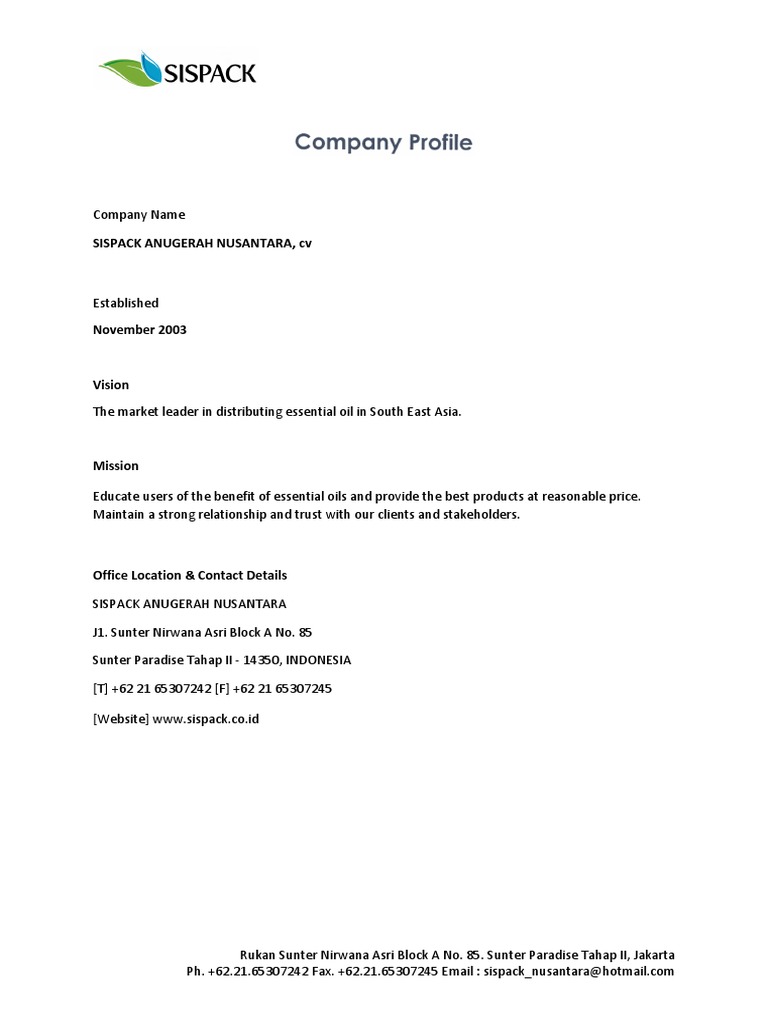 Company Profile Sispack | PDF | Quality Assurance | Customer