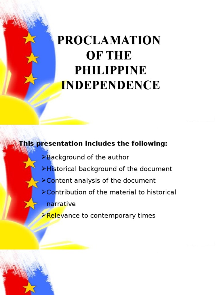 Proclamation of The Philippine Independence | PDF | Southeast Asia ...