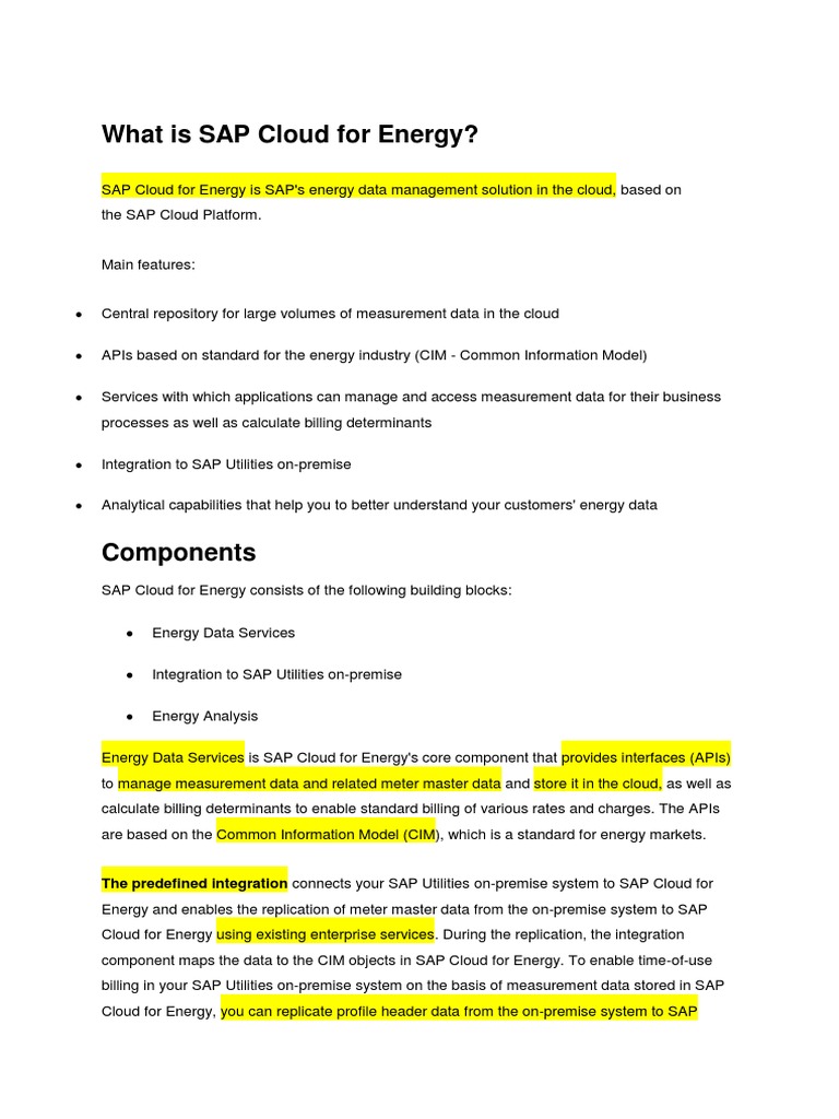 What Is SAP Cloud For Energy?: The Predefined Integration Connects Your ...
