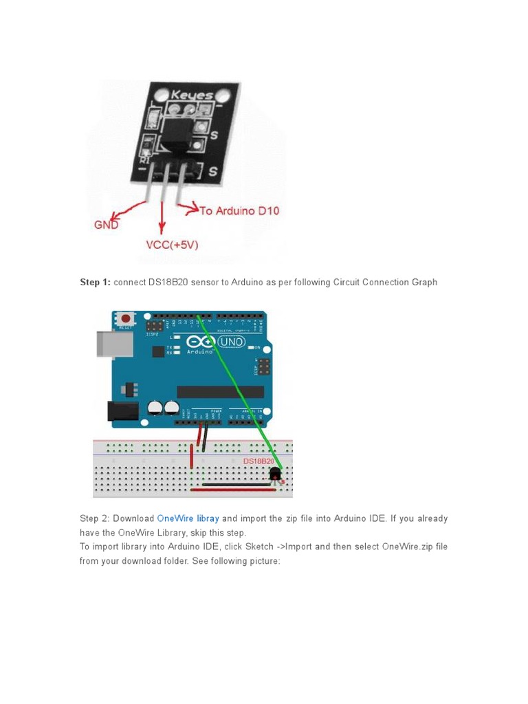 Step 1: Connect DS18B20 Sensor To Arduino As Per Following Circuit ...