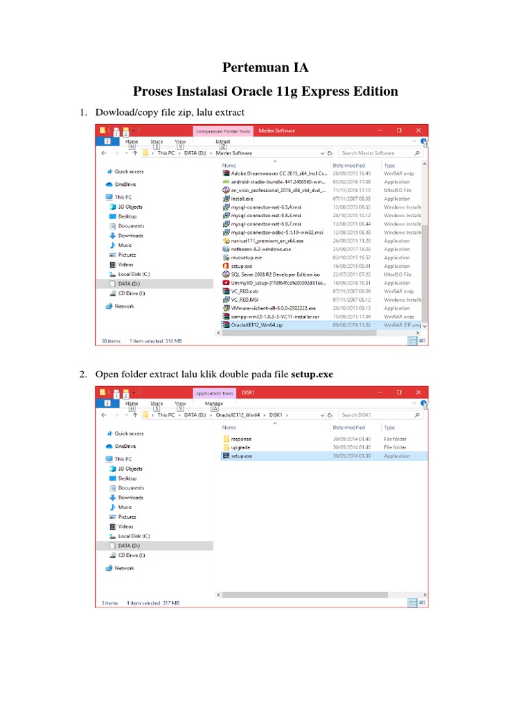 Instalasi dan Konfigurasi Oracle 11g Express Edition | PDF