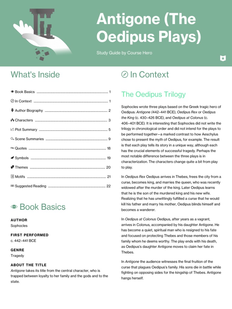 Antigone (Full Summary) | PDF | Sophocles