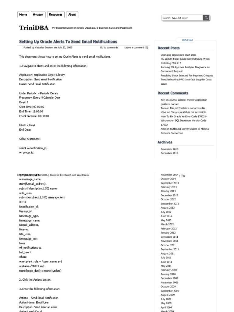 Oracle Alert To Send Email | PDF | Oracle Corporation | Digital Technology