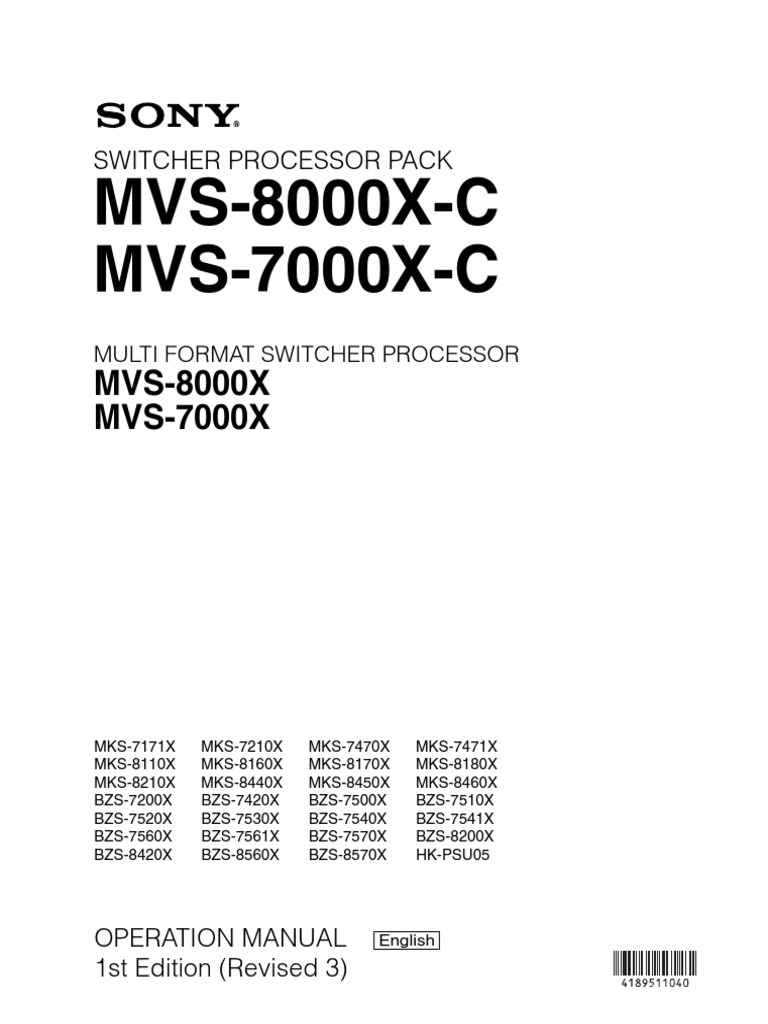MVS-8000X-C MVS-7000X-C | PDF | Electromagnetic Interference | Electromagnetic Compatibility