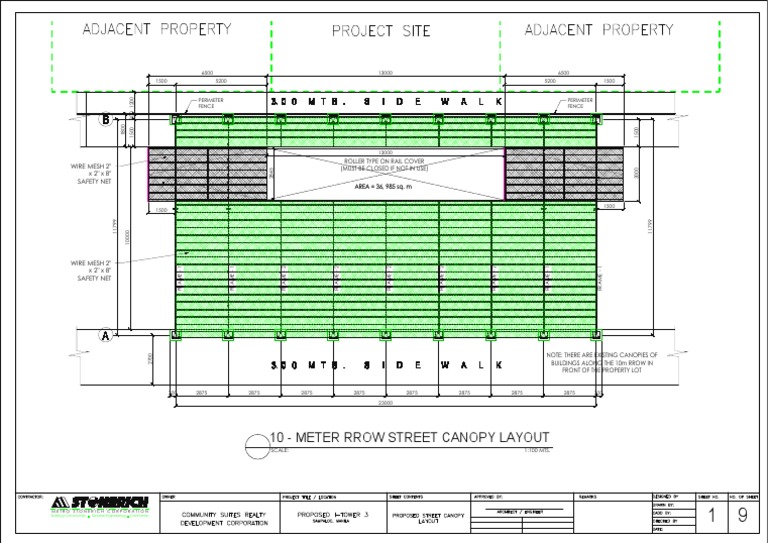 10 - Meter Rrow Street Canopy Layout: Scale: 1:100 MTS | PDF