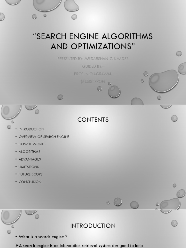 Search Engine Algorithms and Optimizations | PDF | Search Engine ...