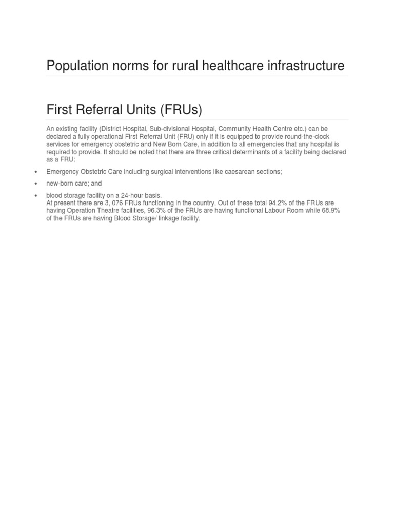 First Referral Units (FRUs) | PDF