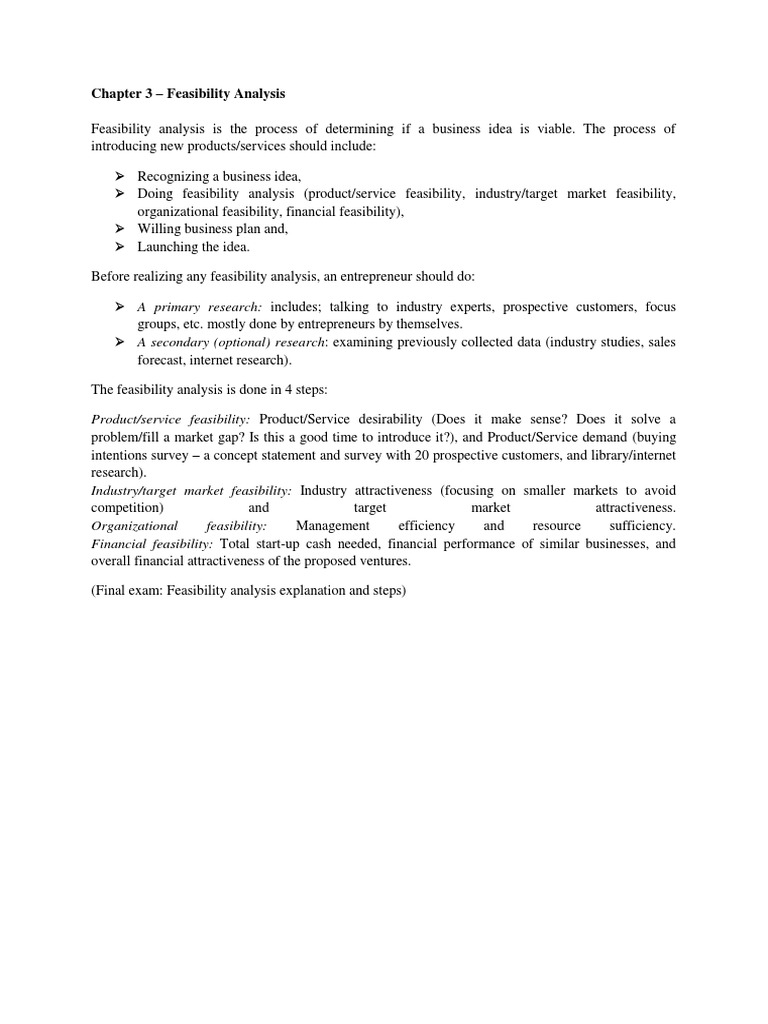 Chapter 3 - Feasibility Analysis | PDF