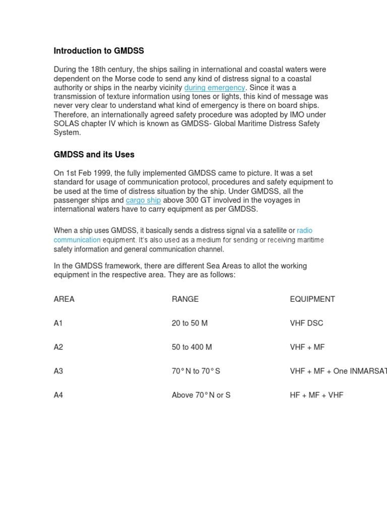 Introduction To GMDSS | PDF | Telecommunications Engineering | Radio