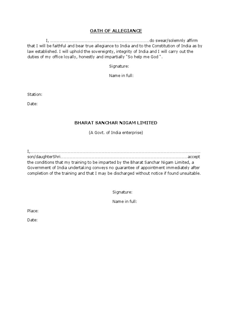 Oath of Allegiance | PDF