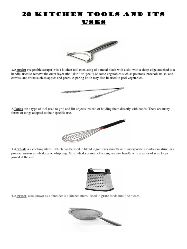Kitchen Utensils And Their Uses