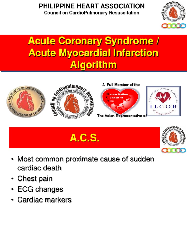 Acute Coronary Syndrome / Acute Myocardial Infarction Algorithm | PDF ...