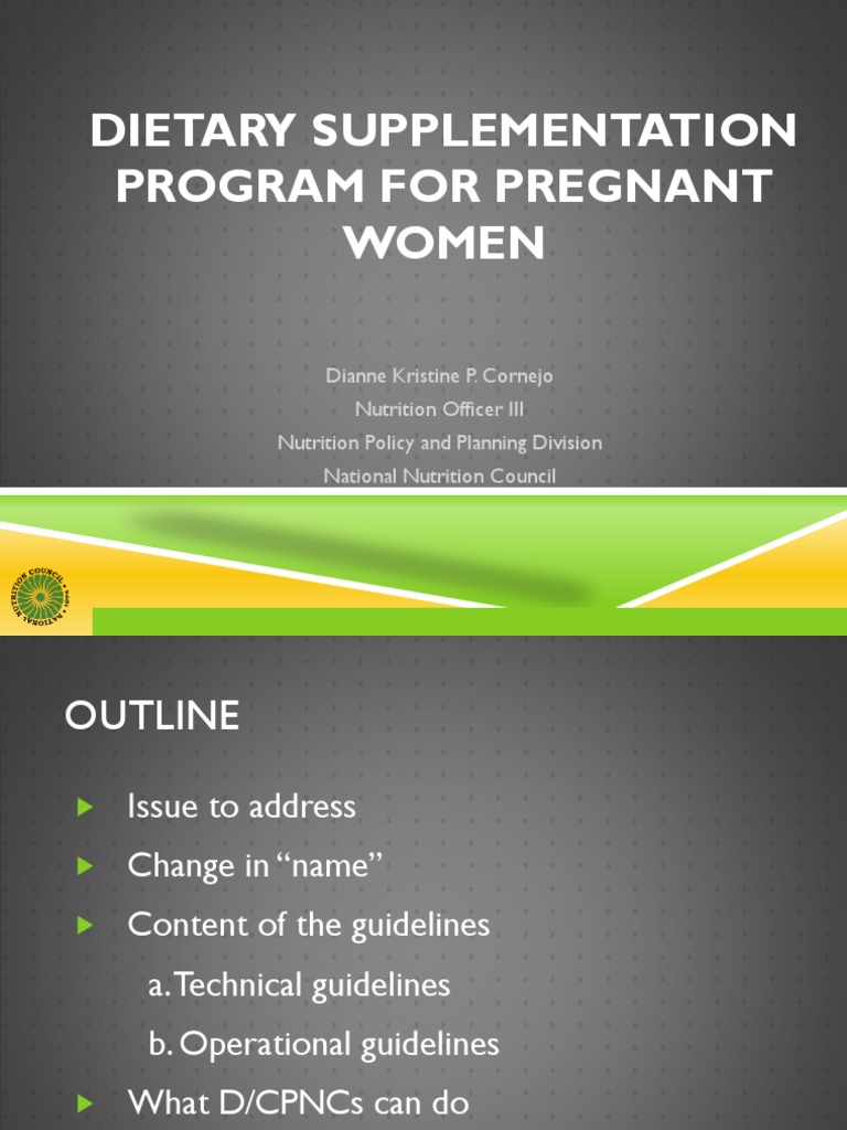 Dietary Supplementation Program For Pregnant Women | PDF | Malnutrition ...