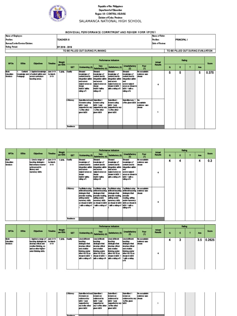 Automated Ipcrf Pdf Curriculum Teaching