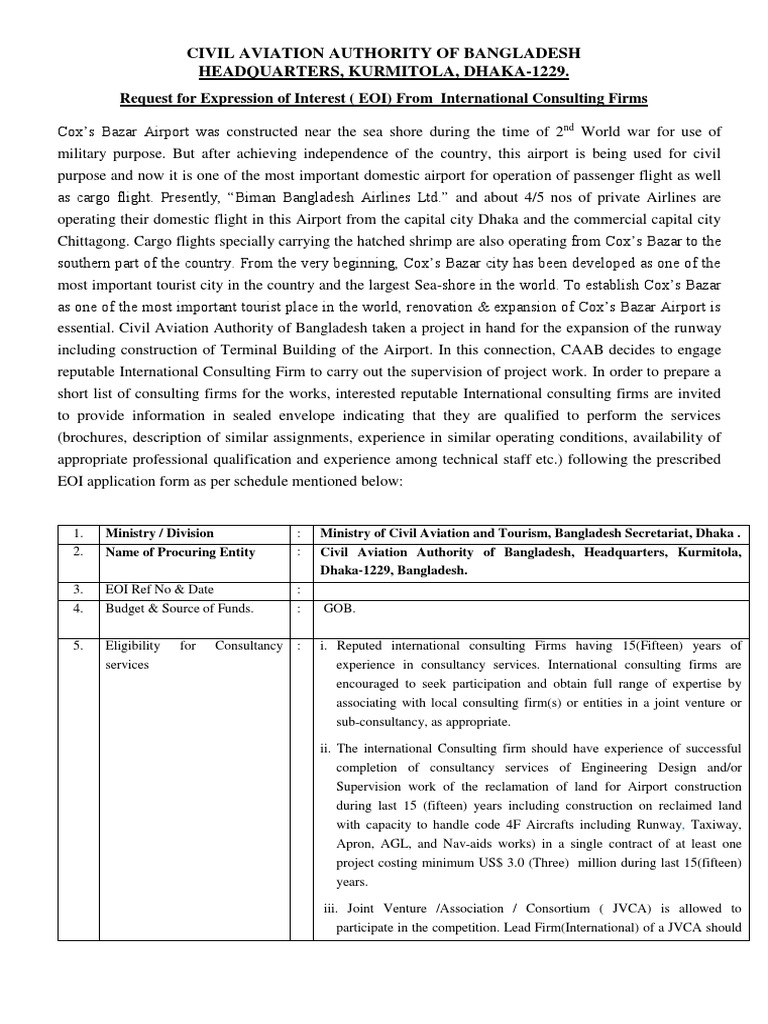 Eoi Final CXB | PDF | Aviation | Business