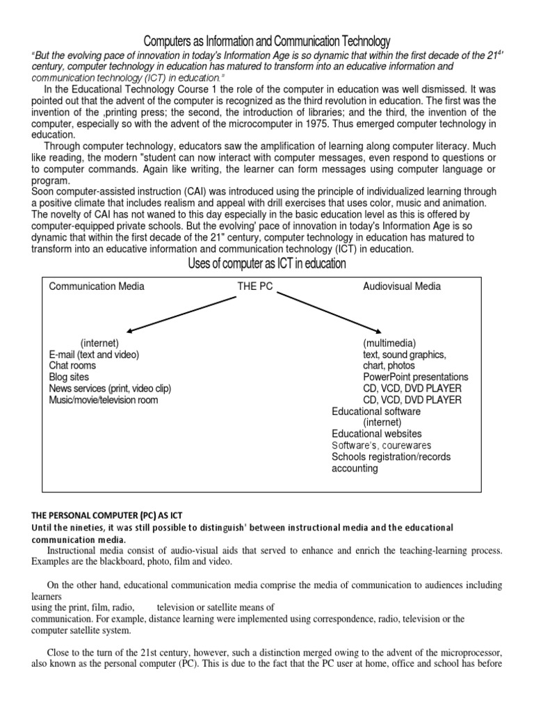 The Evolution of Computers as Tools for Information and Communication ...
