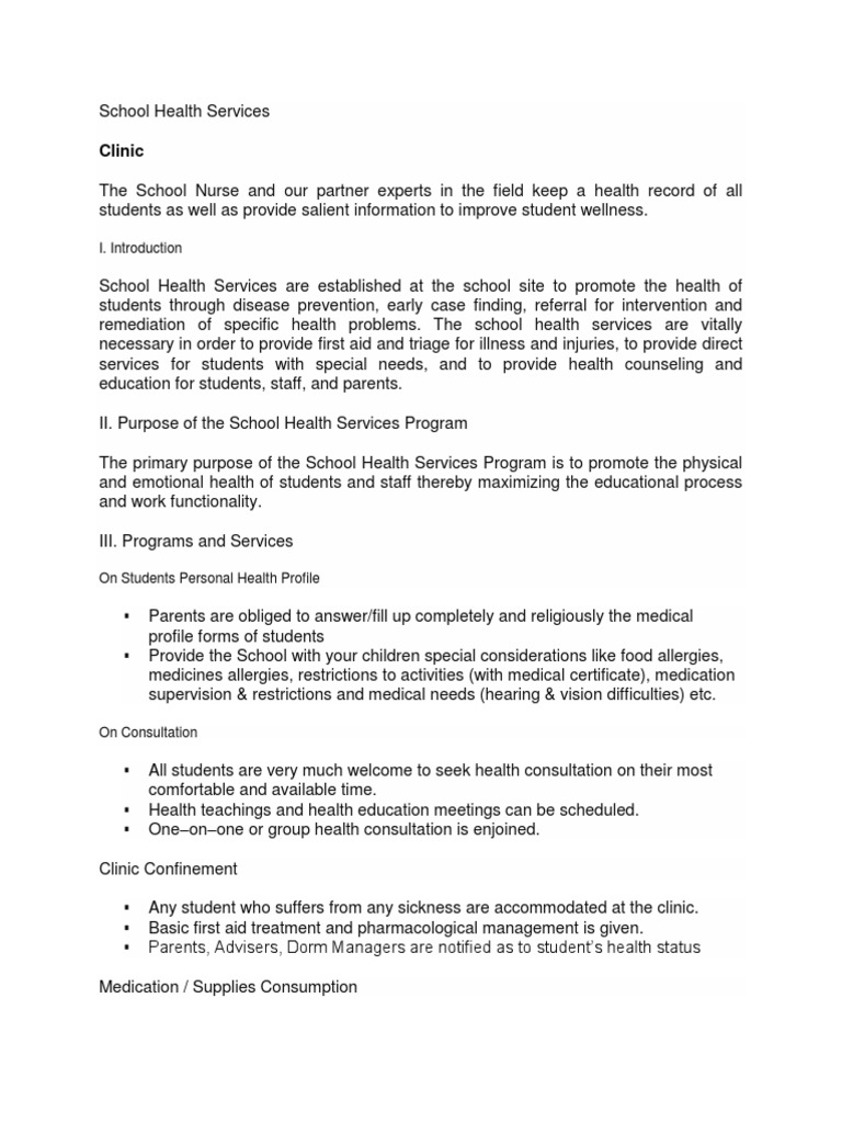 School Health Services | PDF | School Counselor | Physician