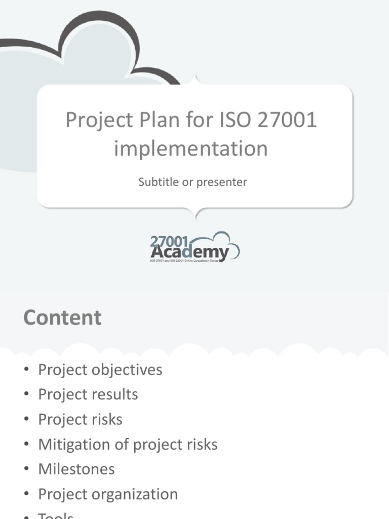 Project Plan For ISO 27001 Implementation Presentation en | PDF | Risk ...