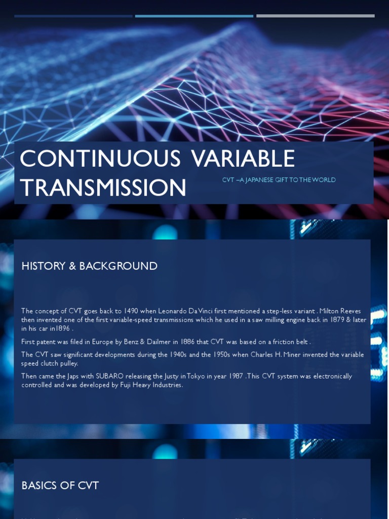 Understanding Continuous Variable Transmission | PDF | Transmission ...