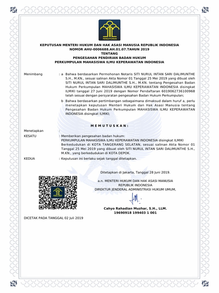 SK Legalitas Ilmiki | PDF