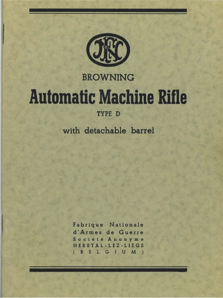 Browning Automatic Rifle | PDF | Trigger (Firearms) | Gun Barrel