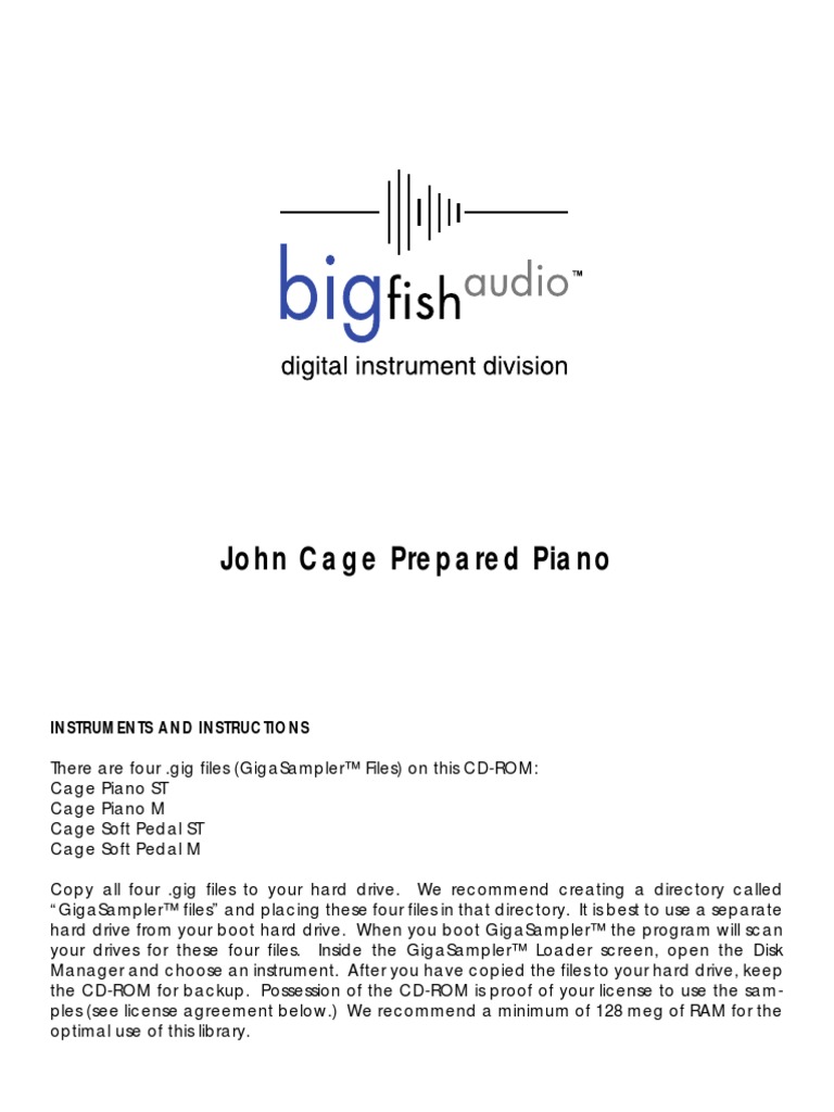John Cage Prepared Piano: Instruments and Instructions | PDF | Piano ...
