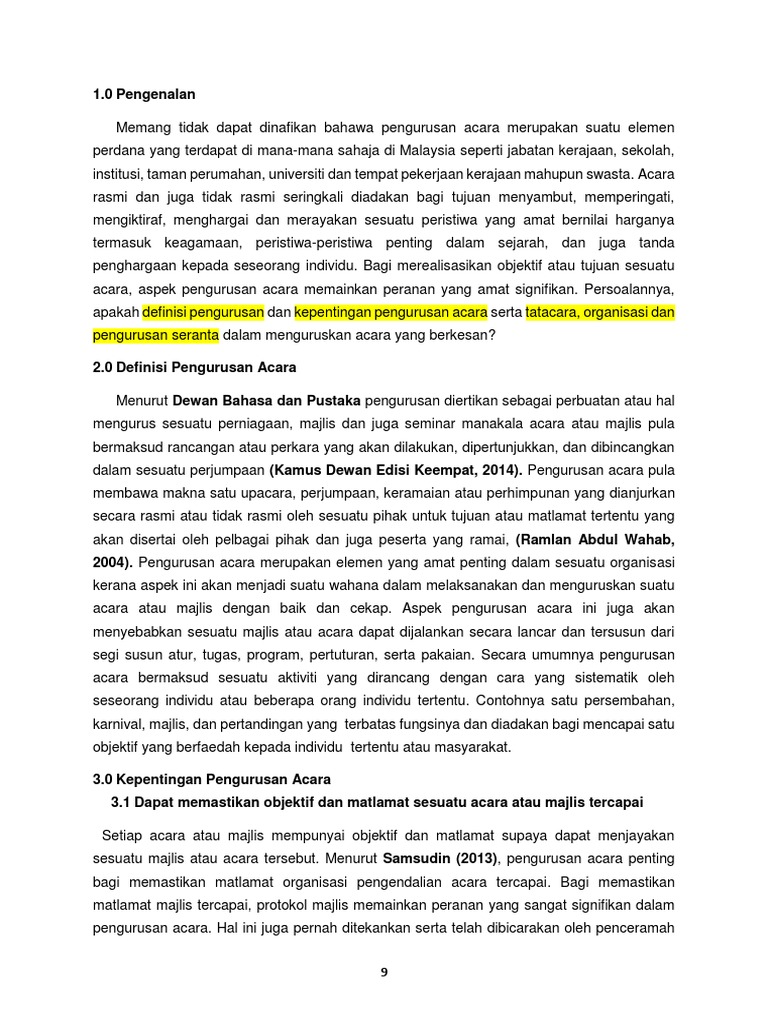 Esei Pengurusan Acara | PDF | Karier & Perkembangan | Pengembangan Diri