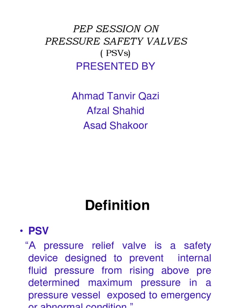 Psv | Valve | Pressure