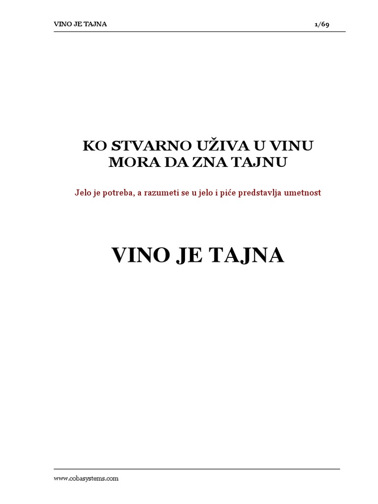 Vino Je Tajna PDF | PDF