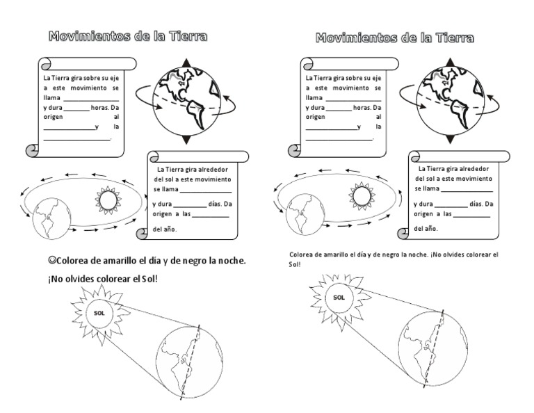 Ficha de Los Movimientos de La Tierra | PDF