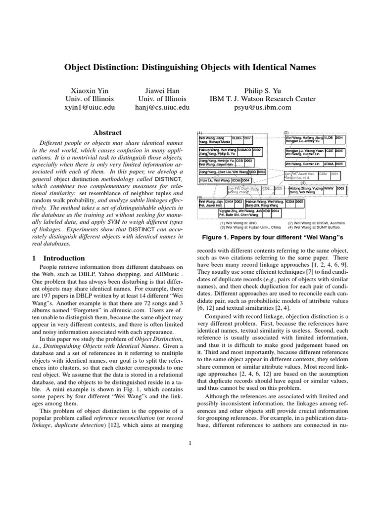 Object Distinction: Distinguishing Objects With Identical Names | PDF ...