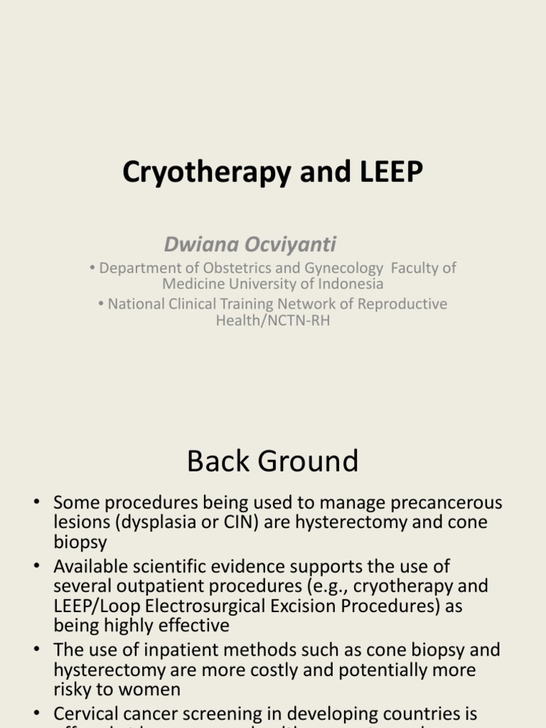 Cryotherapy and LEEP | PDF | Cervical Cancer | Health Sciences