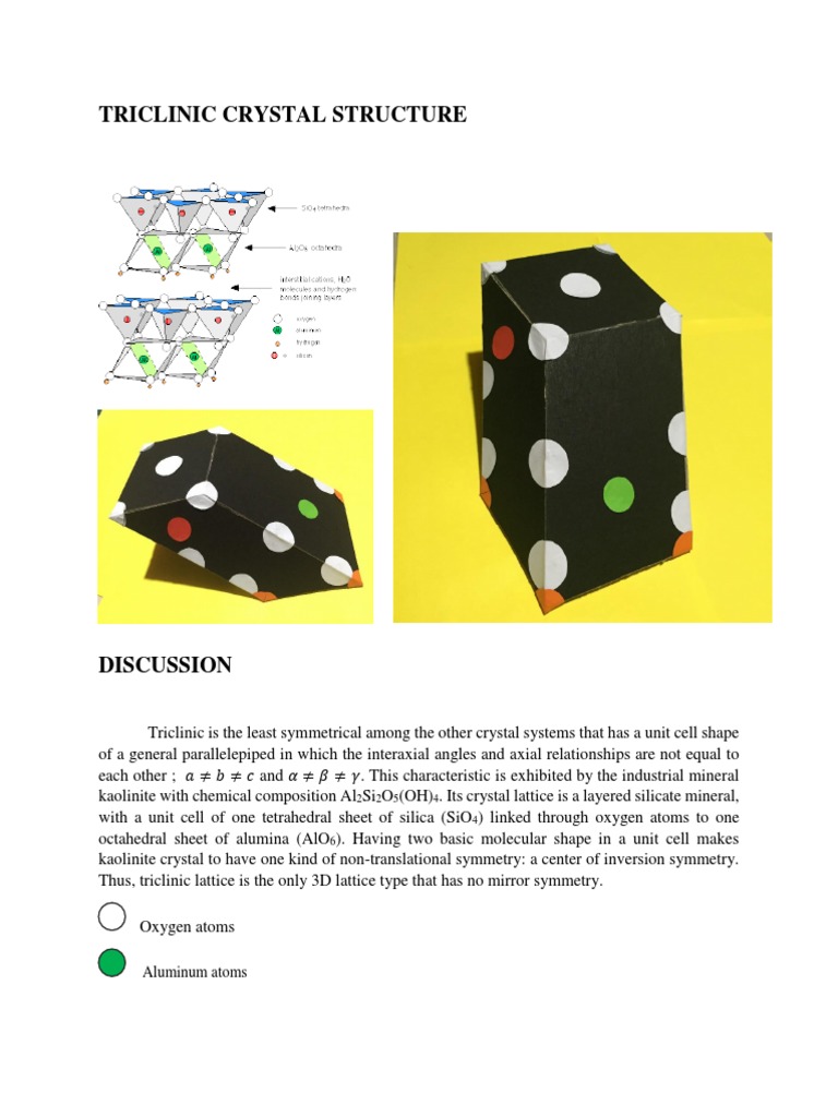 Triclinic Crystal Structure: Aluminum Atoms | PDF