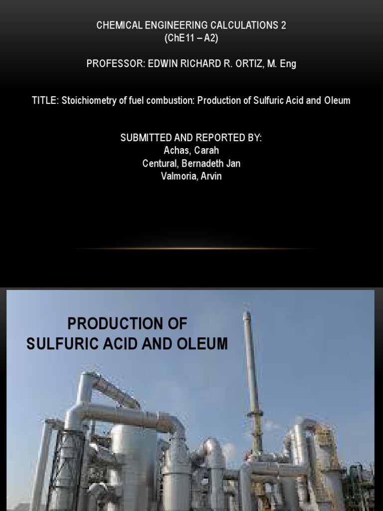Sulfuric Acid and Oleum | PDF | Sulfuric Acid | Sulfur Dioxide