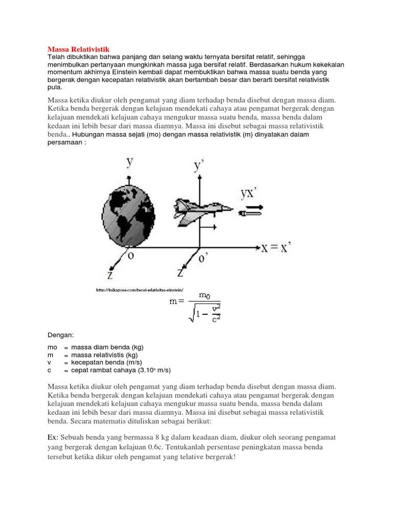 Massa dan Energi Relativistik | PDF | Filsafat | Sains & Matematika
