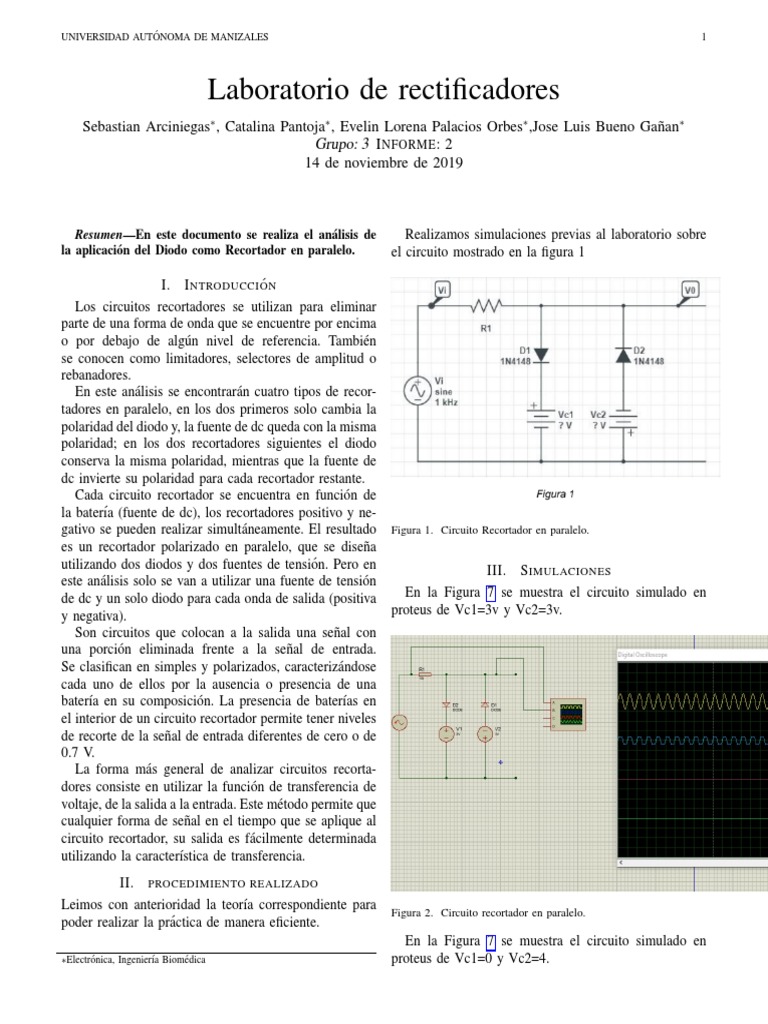 Laboratorio de Rectificadores | PDF | Diodo | Rectificador
